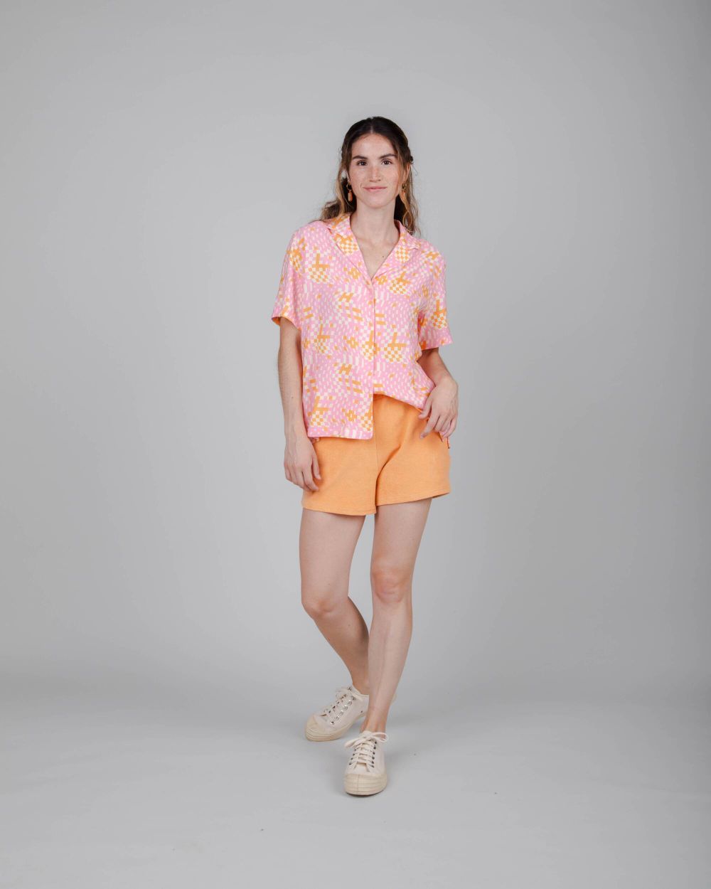 Chemiser rose en ecovero et lin - dizzy aloha blouse pink femme